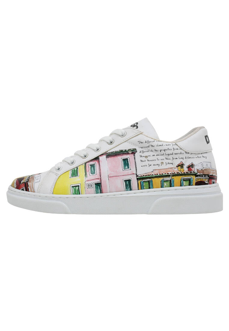 Vegan Leather White Sneakers - Burano Island Design – Mazhud Chic